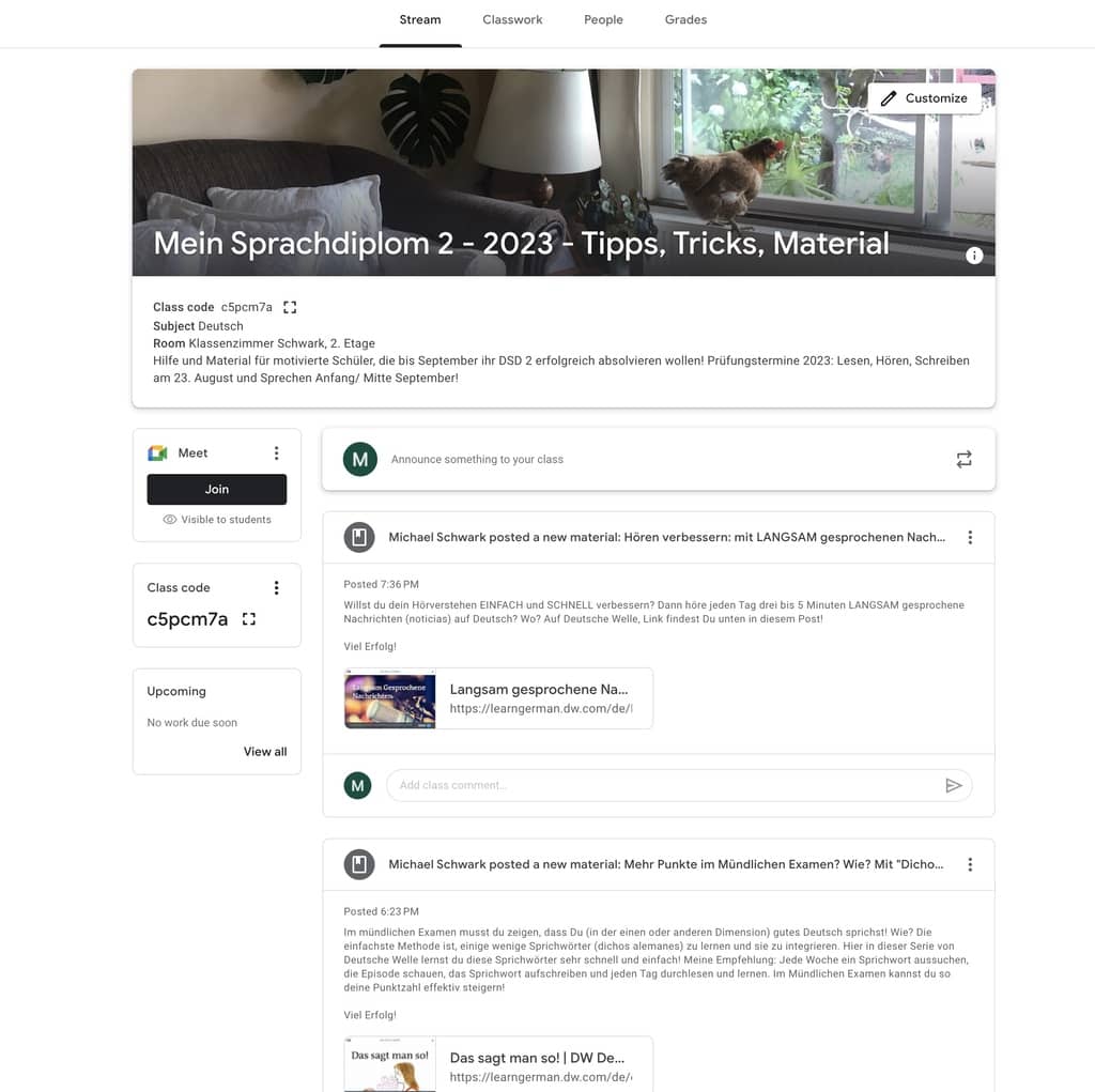 Mein DSD 2 - Google Classroom